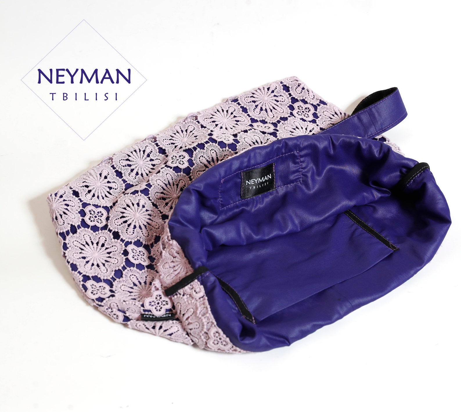 Violet Floral Lace Large Tote Bag/ Lavender Beach Bag/ - Etsy