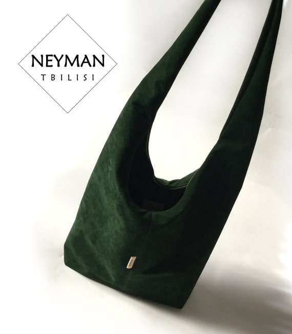 Forest Green Vegan Suede Leather Boho Shoulder Bag - Etsy