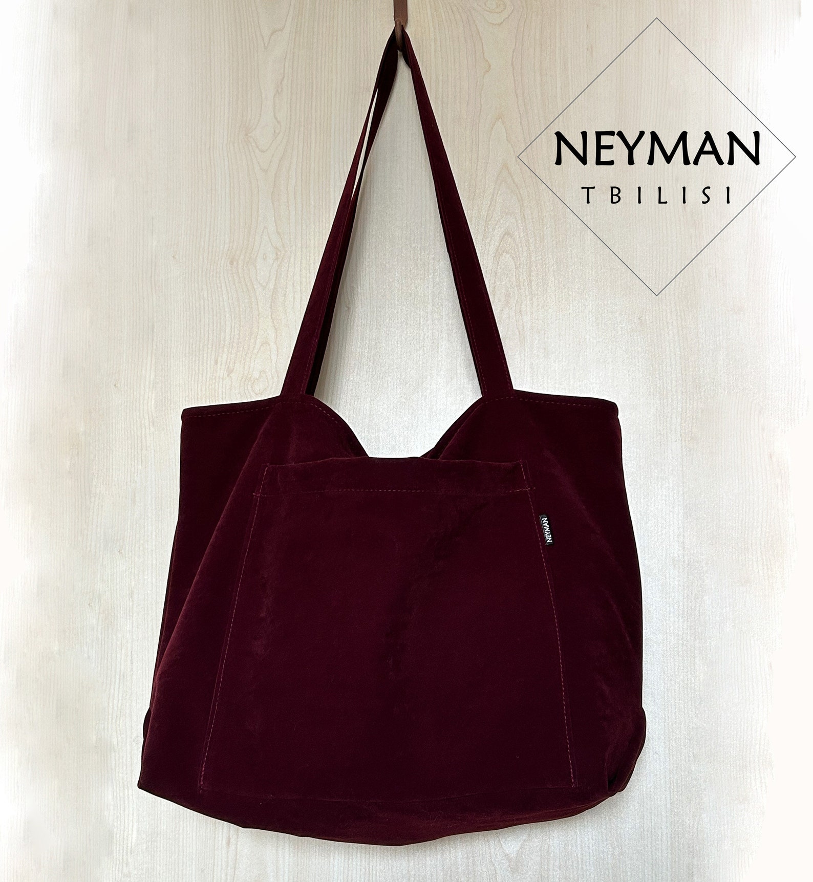 Oversize Dark Red Wine Color Vegan Suede Leather Shoulder Bag/xl ...