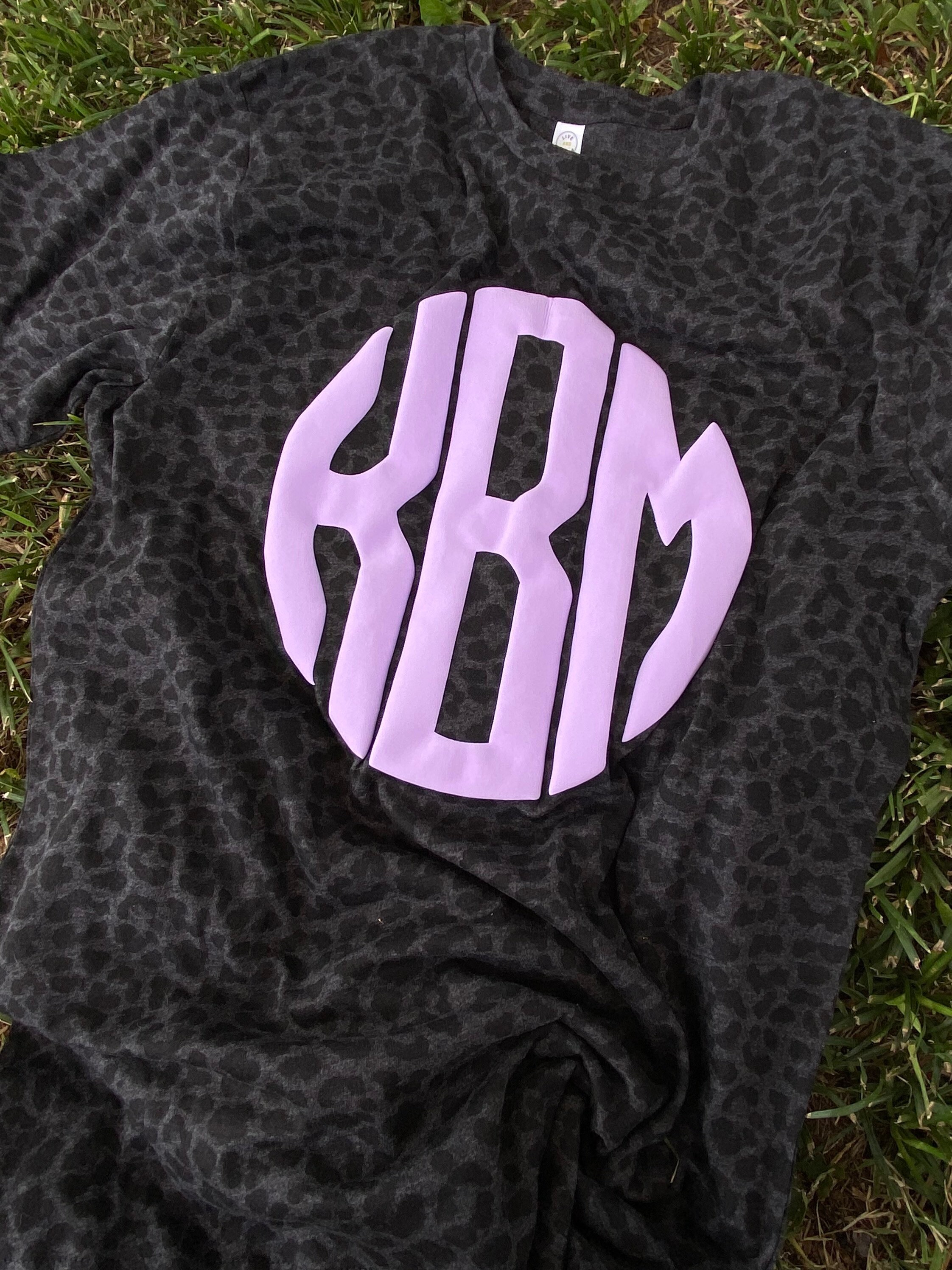 Custom Black Leopard Shirt With 3D Puff Vinyl Monogram - Etsy