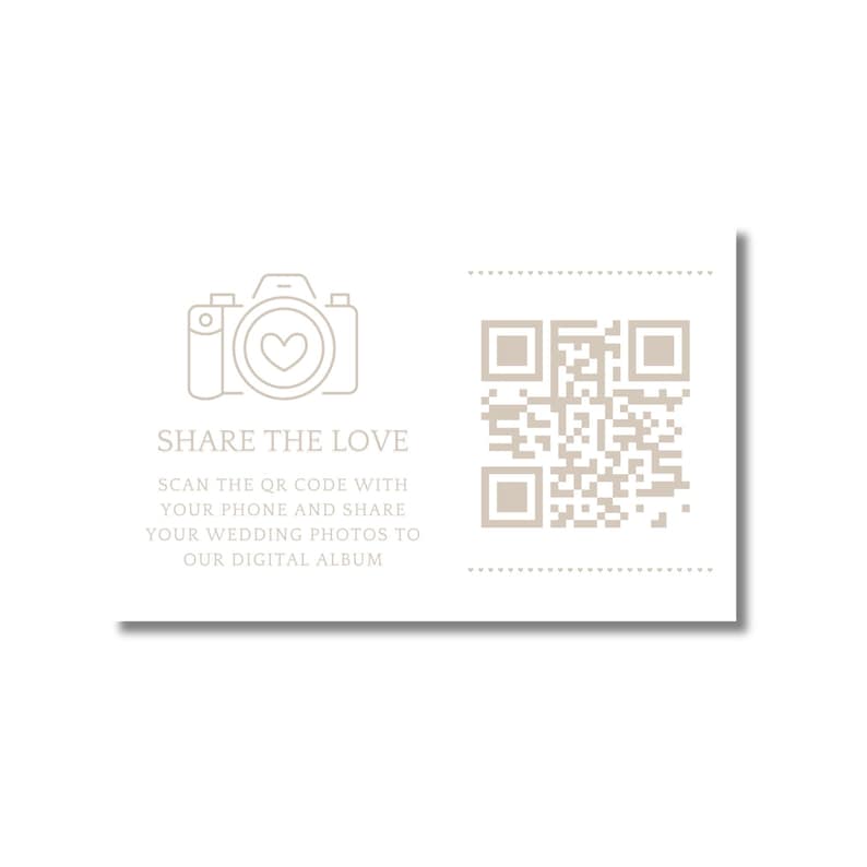 Wedding QR Code Postcard - Canva Template, for Digital Photo Album for ...