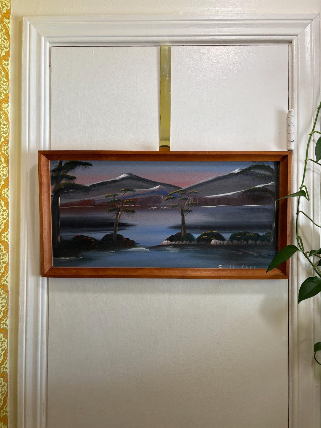 Large Vintage Painting Signed by Artist Silas Car Landscape Snowy ...
