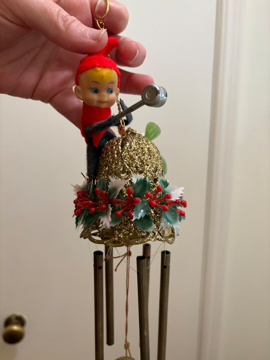 Choice of Two 2 Vintage Christmas Wind Chimes 70s Holiday Santa on ...