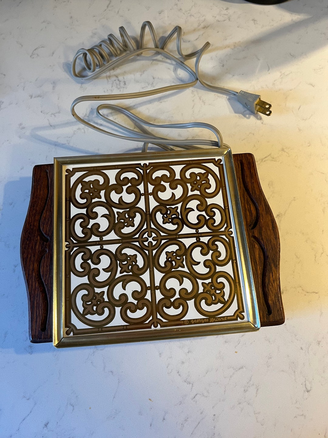 Vintage George Briard Electric Hot Butler Food Warming Pad Gold and ...