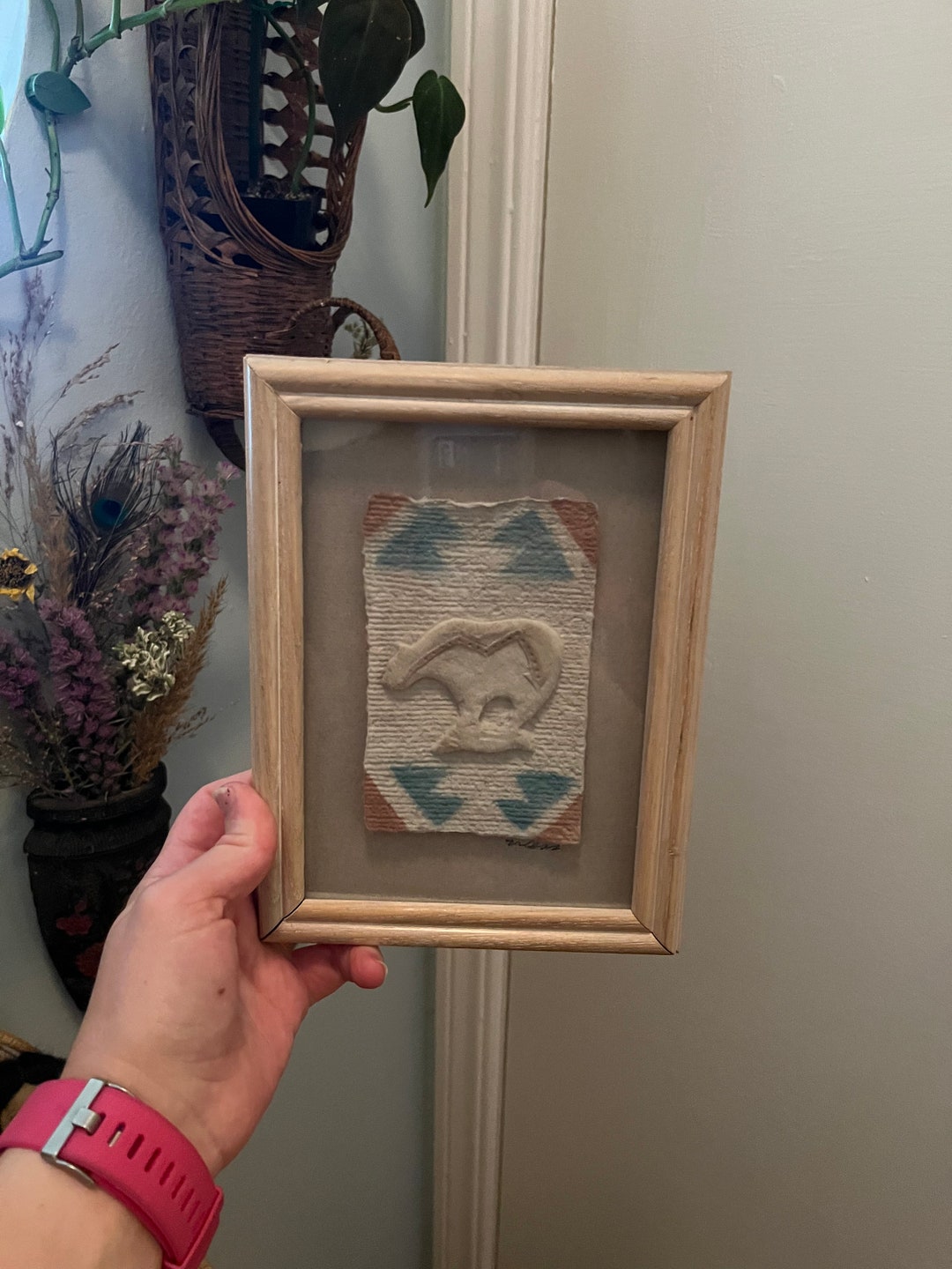 Vintage Figi Graphics Zuni Fetish Bear Hand Cast Paper Art Southwest ...