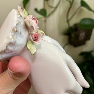 Lefton Porcelain Hand Painted Dish Cupped Hands Trinket Dish Gold ...