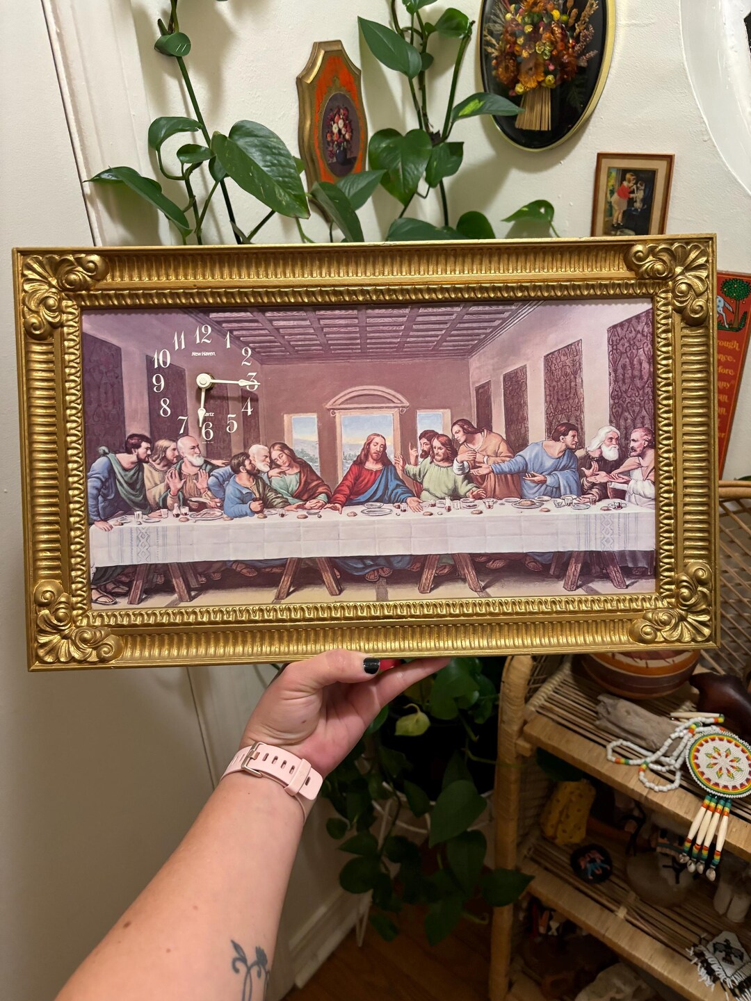 70s Wall Clock the Last Supper Religious Art Da Vinci 11x18.25in ...