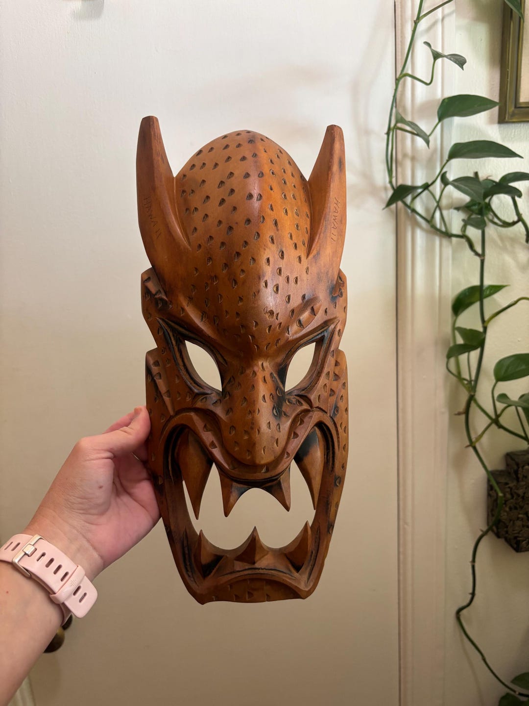 Vintage Wooden Hand Carved Mask Tribal Mask Filipino Ifugao 14.5in Tall ...