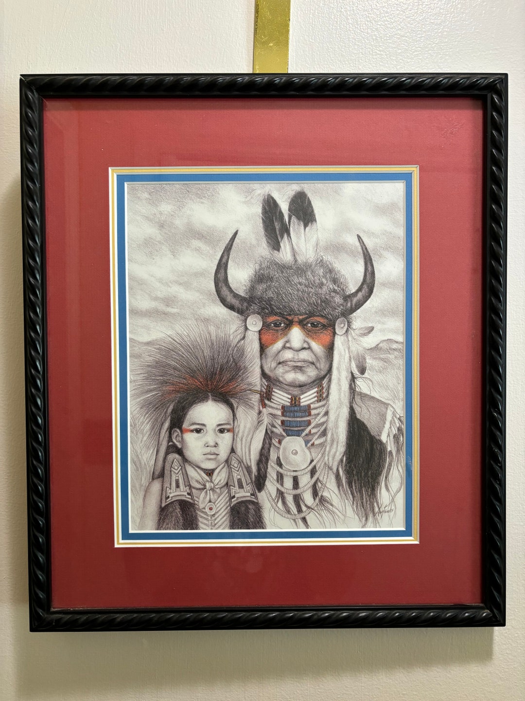 Native American Lithograph Signed by Artist Amy Franks Professionally ...
