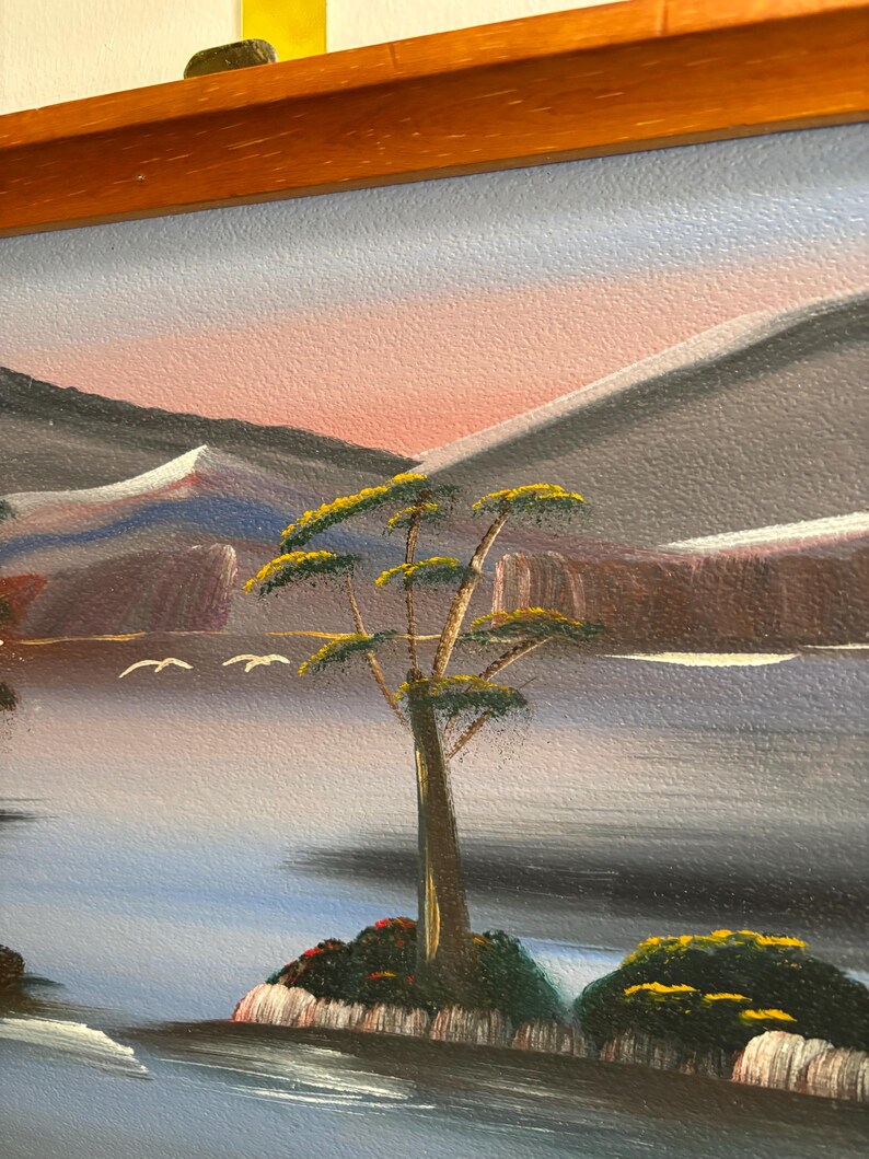 Large Vintage Painting Signed by Artist Silas Car Landscape Snowy ...