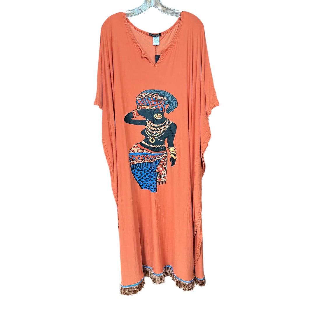 Hebrew Israelite Women OS One Sz African Style Kaftan Dress W-fringes ...