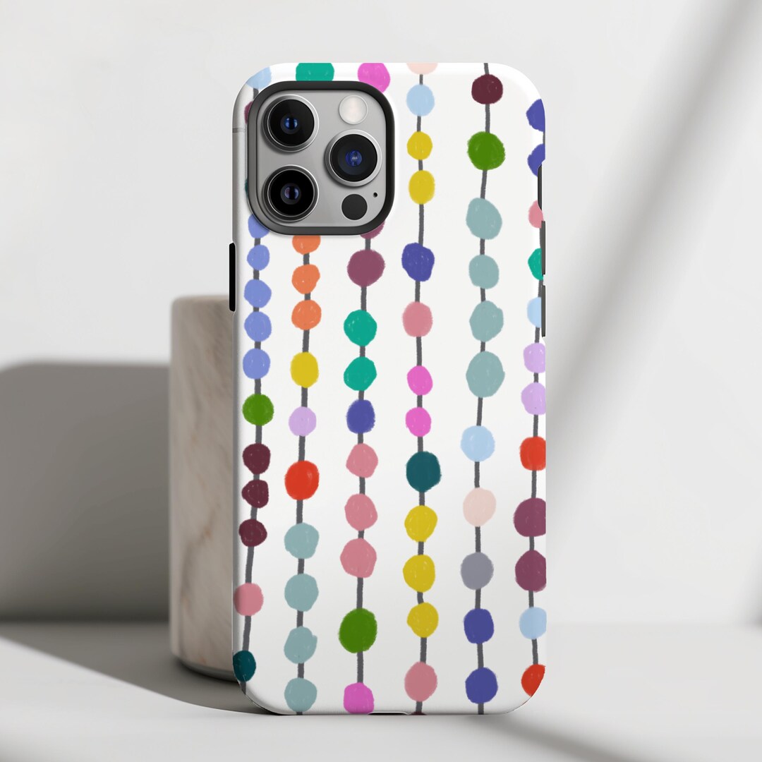 Colorful Striped Doodle Dot Phone Case for iPhone 13 14 15 16 iPhone 17 ...