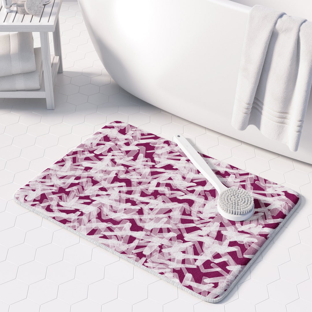 Modern Bath Mat Colorful Bathroom Decor Abstract Design Bath Mat Boho ...