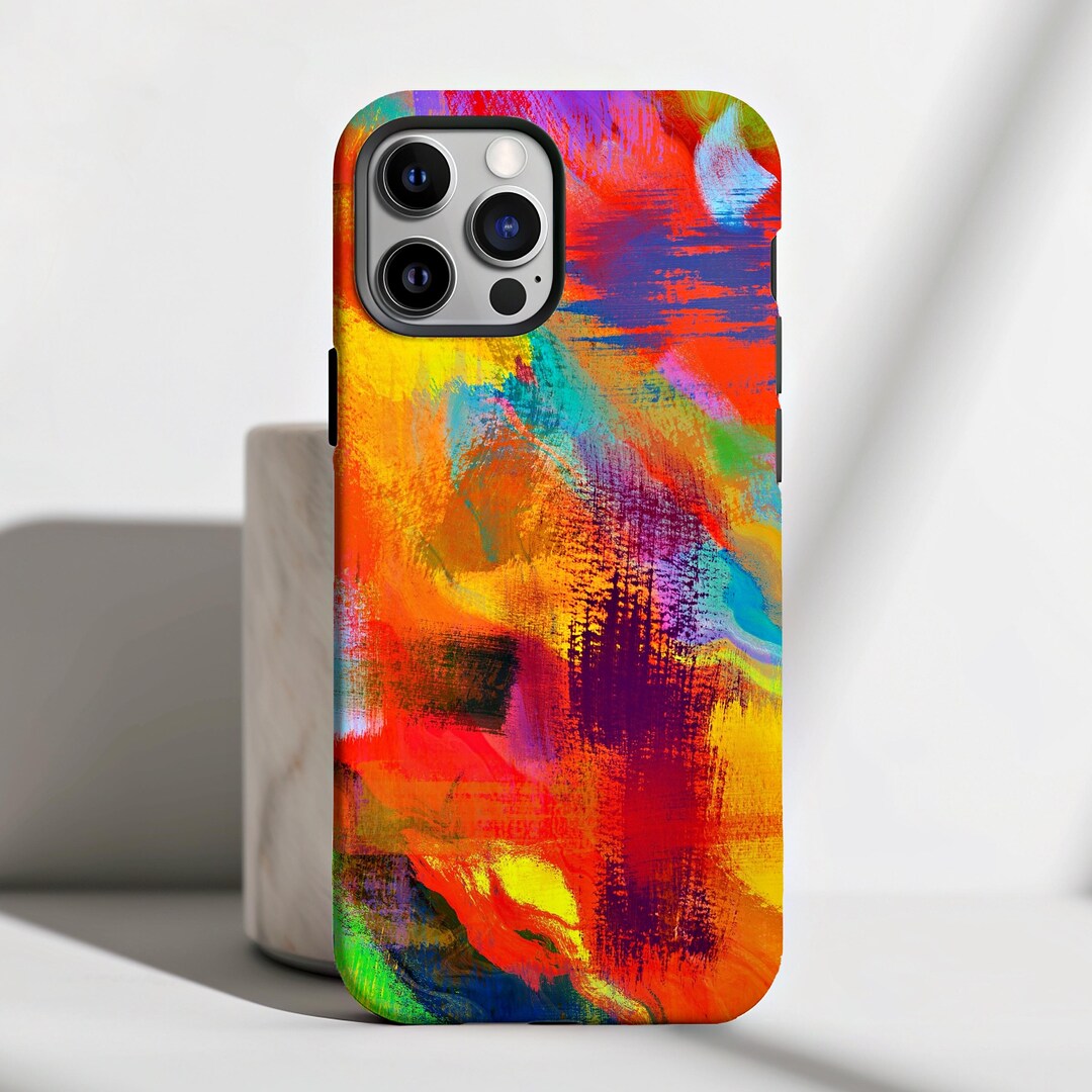 Colorful Abstract Brush Stroke Phone Case for iPhone 13 14 15 iPhone 16 ...