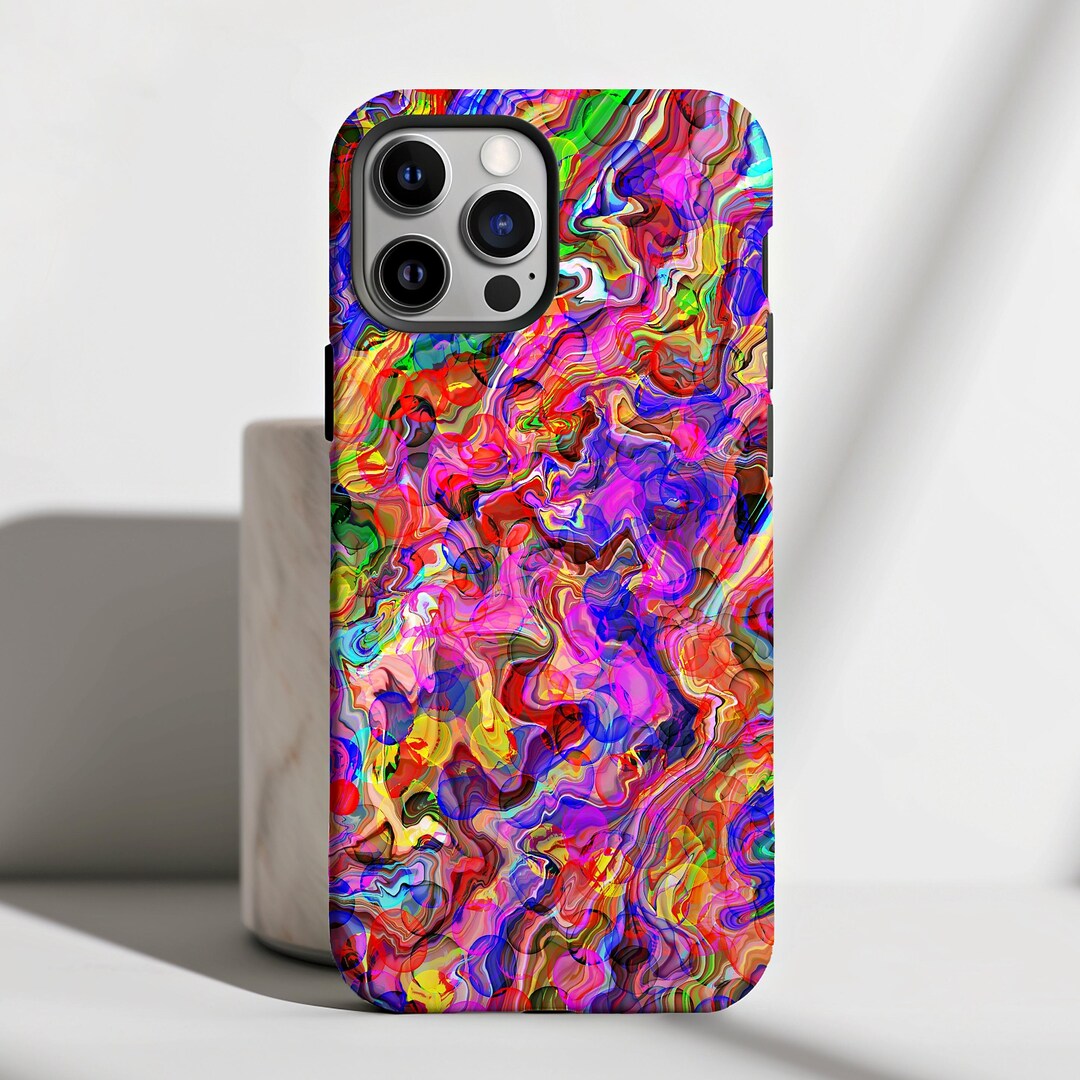 Abstract Purple Rainbow Phone Case for iPhone 13 14 15 16, Plus Pro Max ...