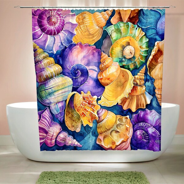 Sea Shell Shower Curtain - Etsy