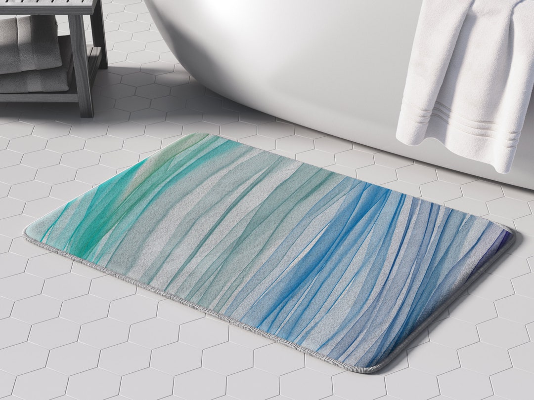 Unique Monochromatic Fluid Design Bath Mat Abstract Bathroom Design ...