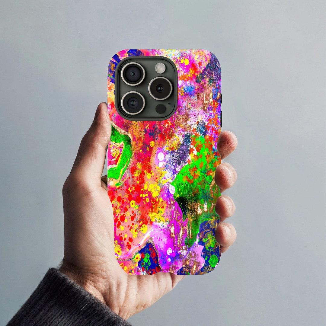 Abstract Designed Magsafe Tough Phone Case Painted Print Art Design ...