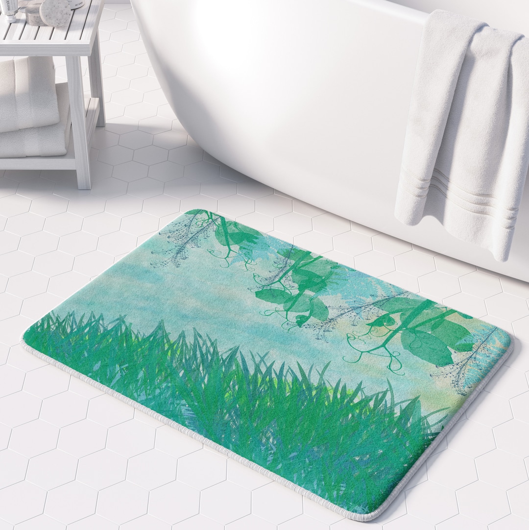 Boho Bath Mat Flower Design Bath Decor Bohemian Interior Design ...