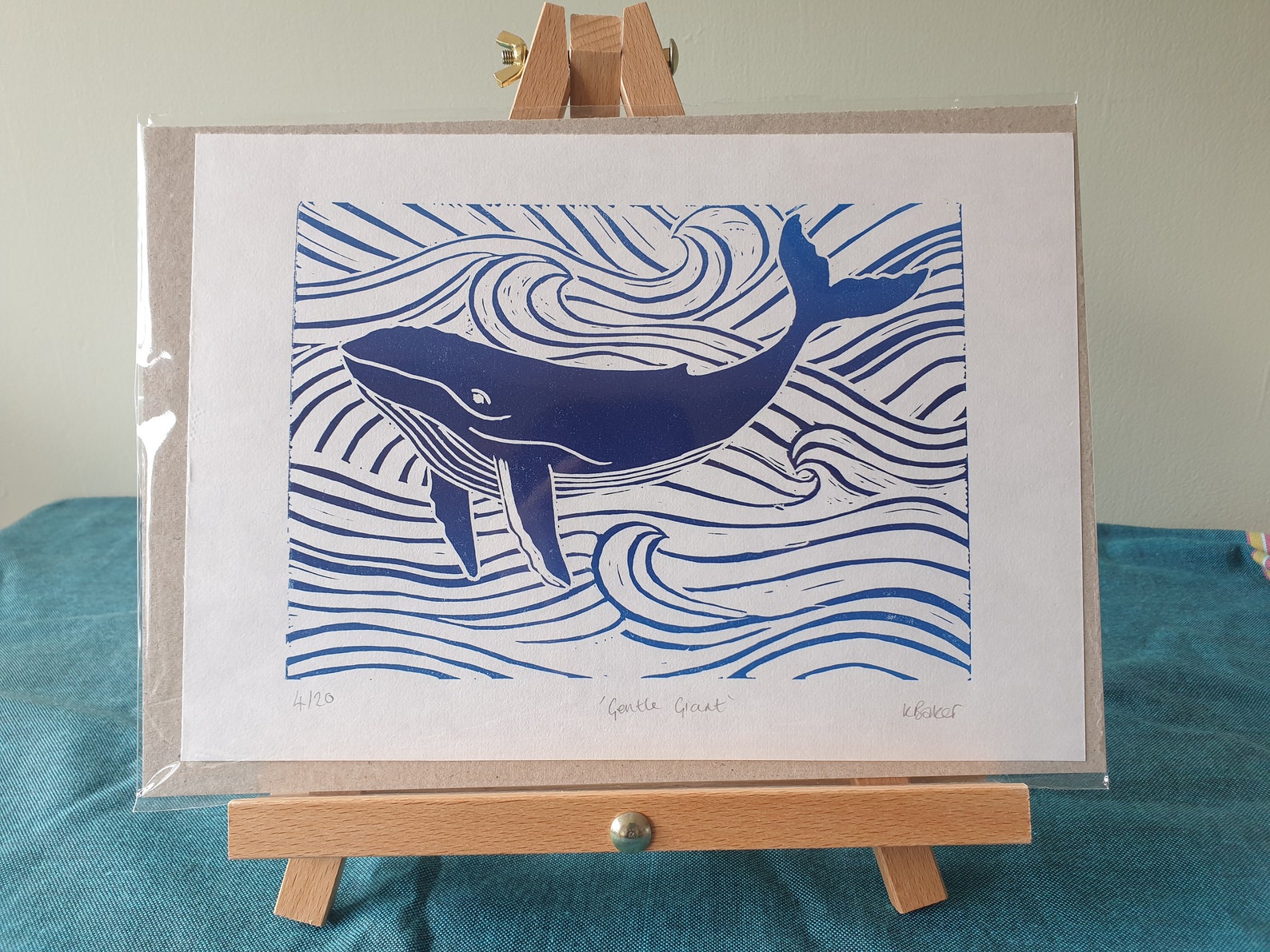 Original Linocut Print 'gentle Giant' - Etsy UK