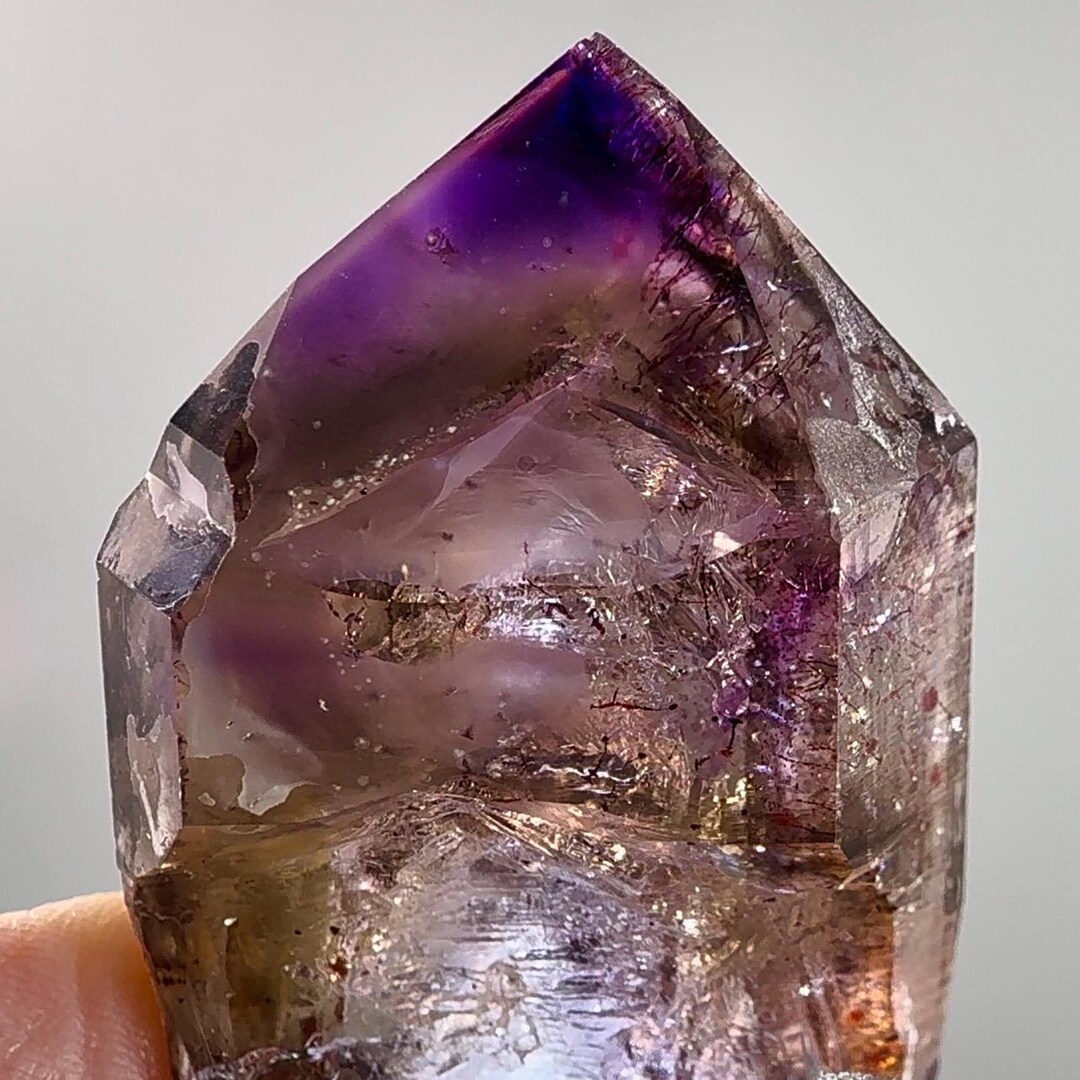 Rare Enhydro Shangaan Amethyst 2 MOVING BUBBLES - Glitter Hematite ...