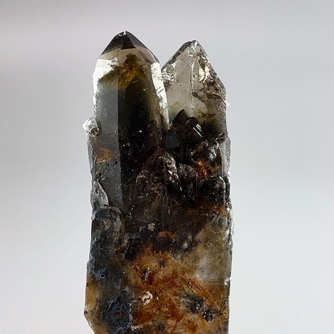 Rare Tantric Twin Blue-black Riebeckite Amphibole Phantom Malawi Smoky ...