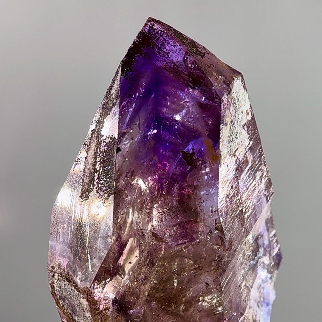 2 Moving Bubbles! Rare Double Terminated Elestial Shangaan Amethyst ...