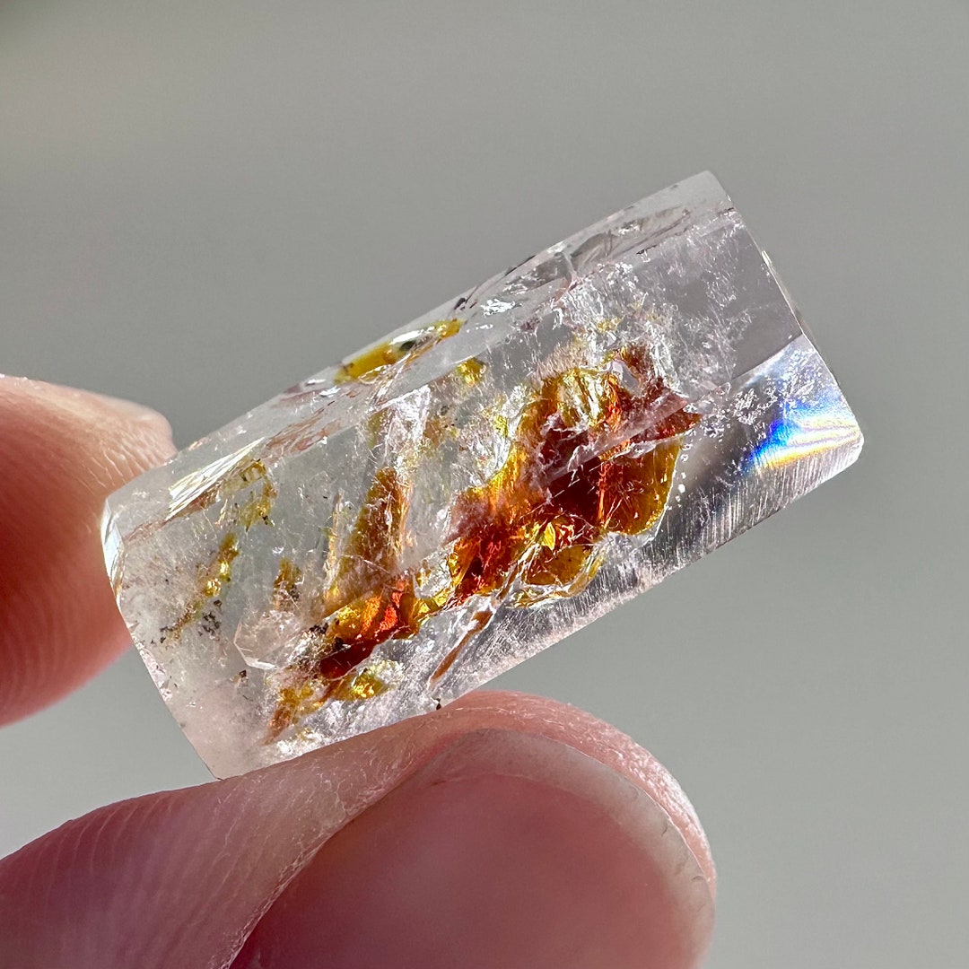 3 Moving Bubbles & Moving Carbon Very Rare Fluorescent Golden Enhydro ...