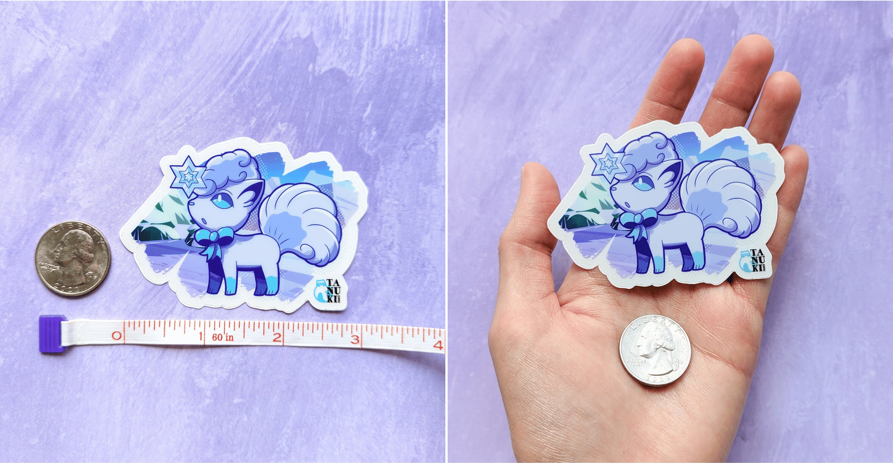 Alola Vulpix Vinyl Sticker From Pokemon for Laptop, Water Bottle and ...