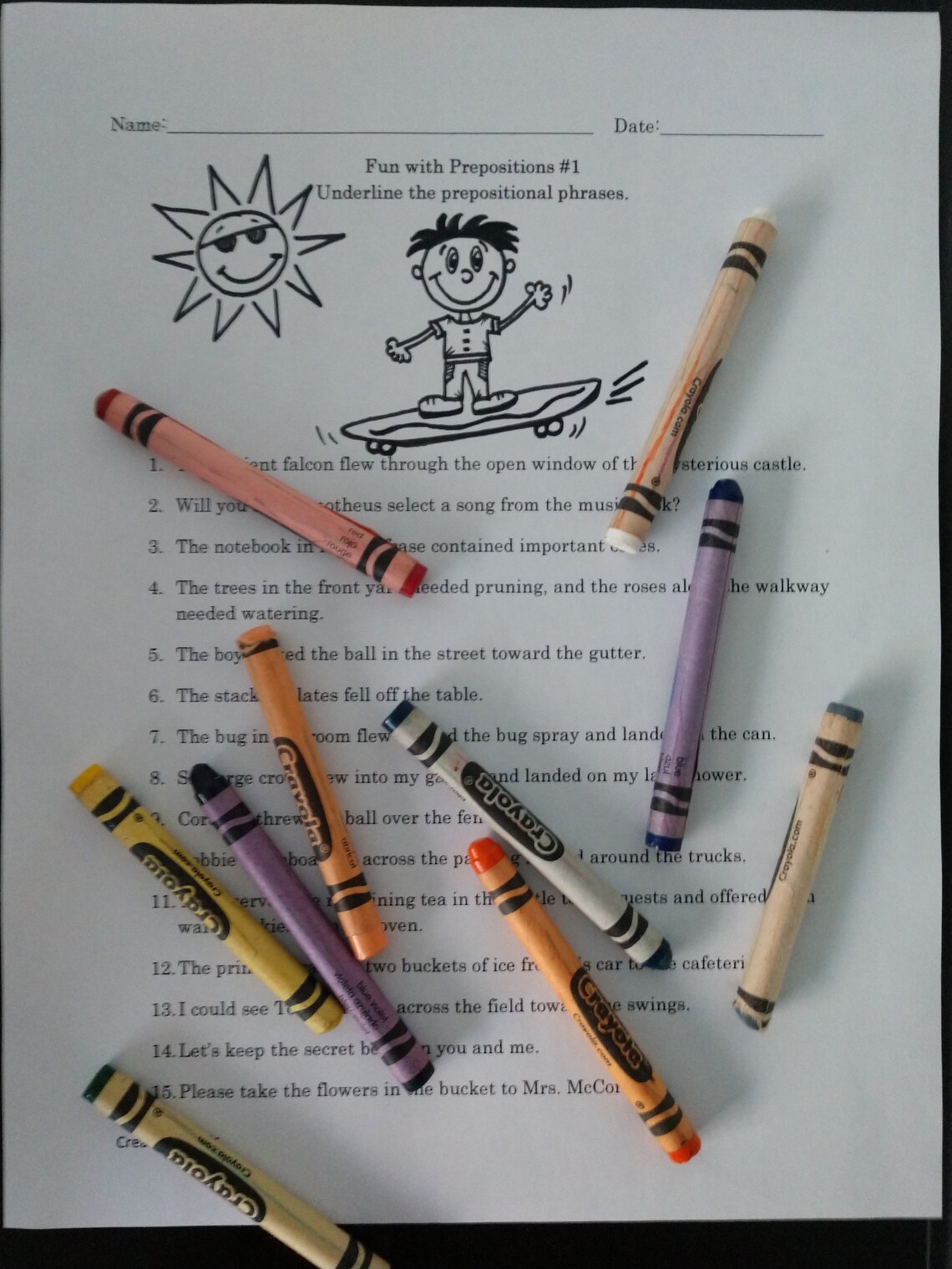 Prepositions Worksheet/learn Prepositions/grammar Worksheet ...