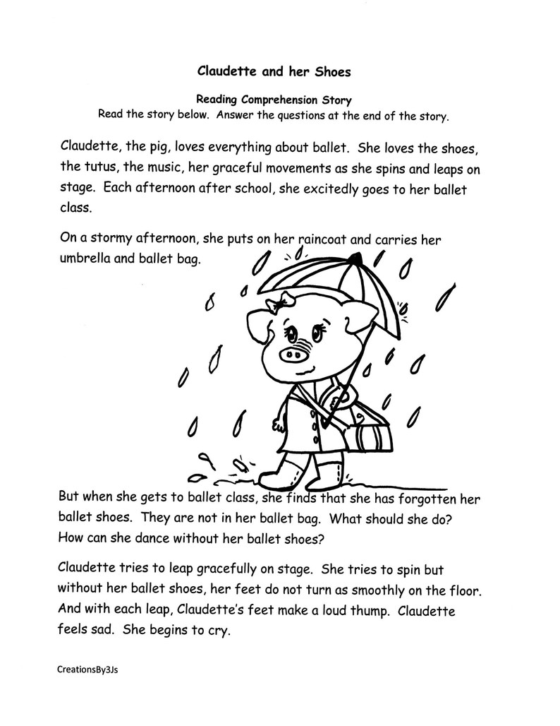 Reading Comprehension/short Story Ballet/dance Story/reading ...