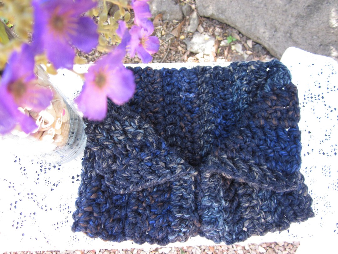 Crochet Cowl Collar/chunky Collar/dark Blue Cowl/blue Cowl Collar - Etsy