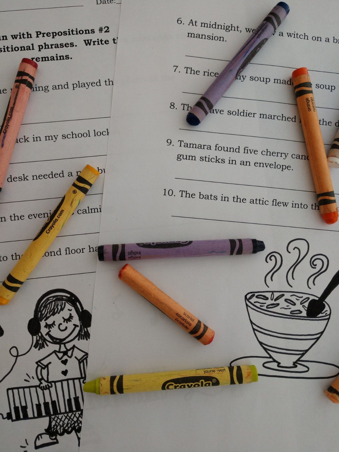 Prepositions Worksheet/parts of Speech/prepositional Phrases/grammar ...