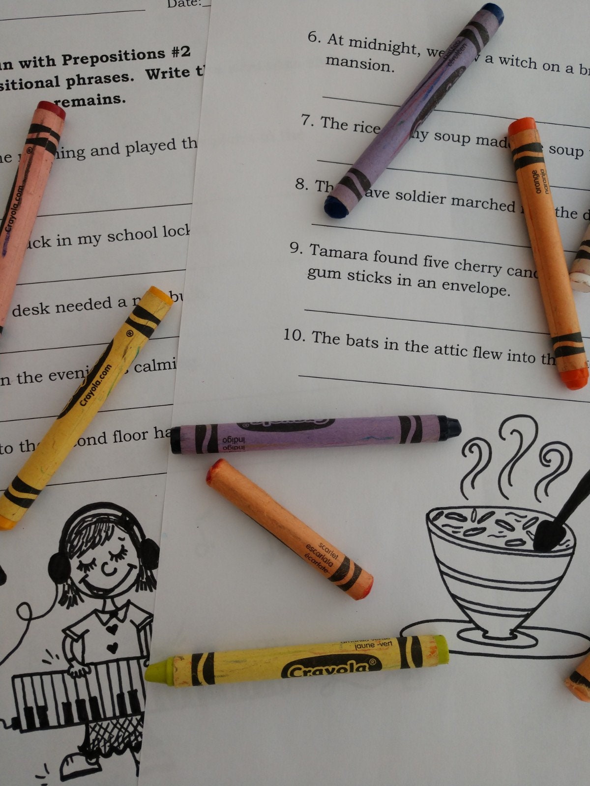 Prepositions Worksheet/parts of Speech/prepositional Phrases/grammar ...