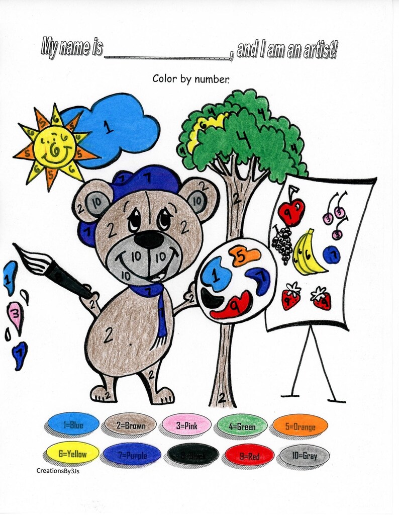 Color by Number/coloring Page/art Activity/elementary Art Activity ...