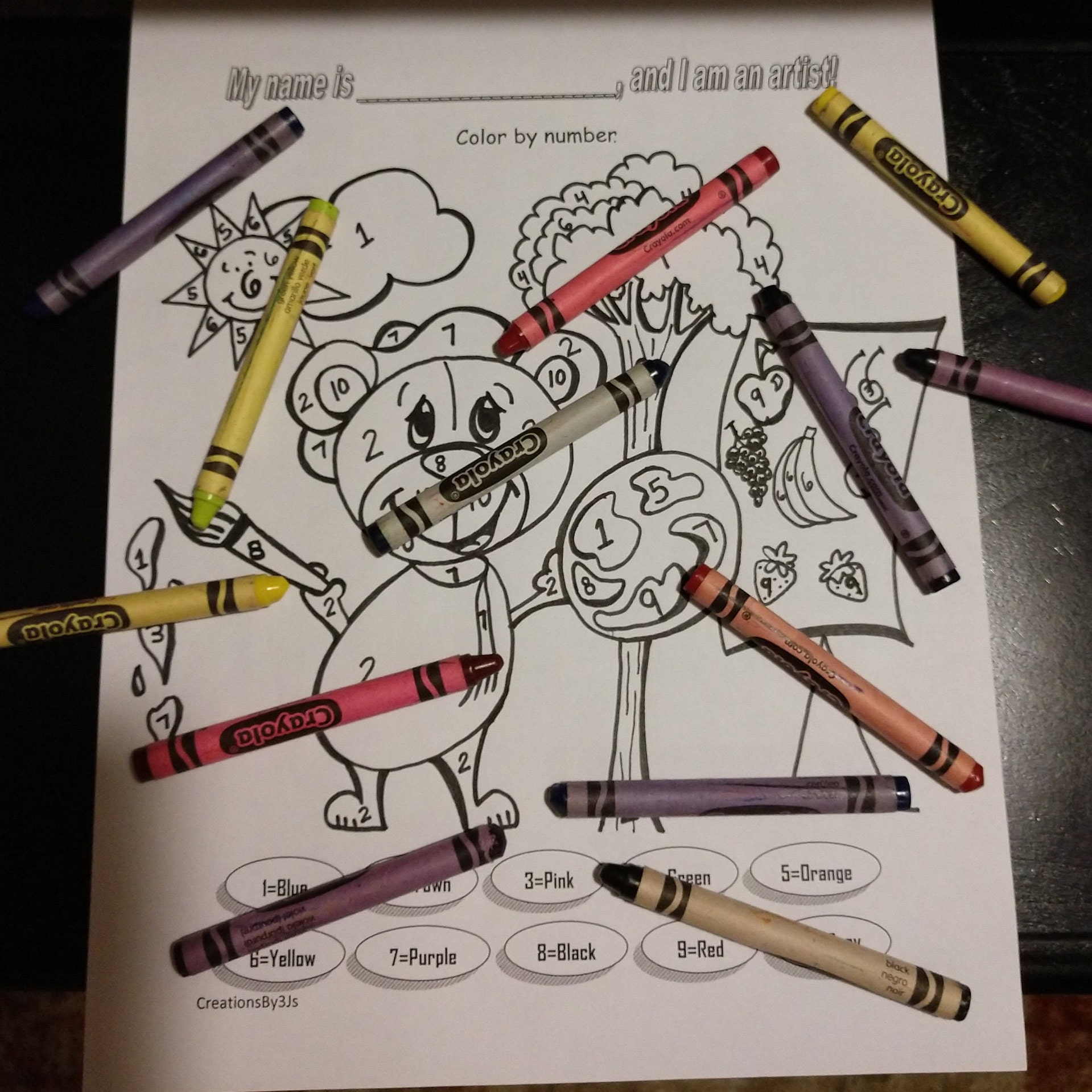 Color by Number/coloring Page/art Activity/elementary Art Activity ...