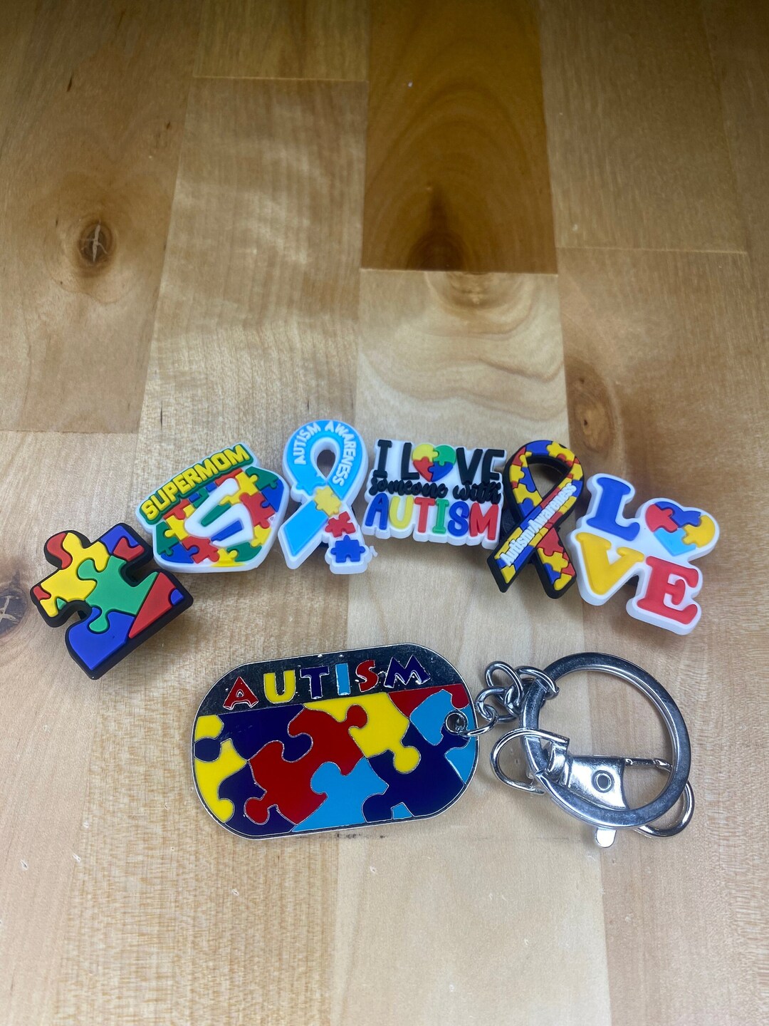 Autism Shoe Pins Bundle 6 With Autism Key Chain - Etsy