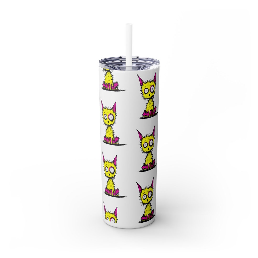 Agitated Cat Skinny Tumbler With Straw, 20oz - Etsy