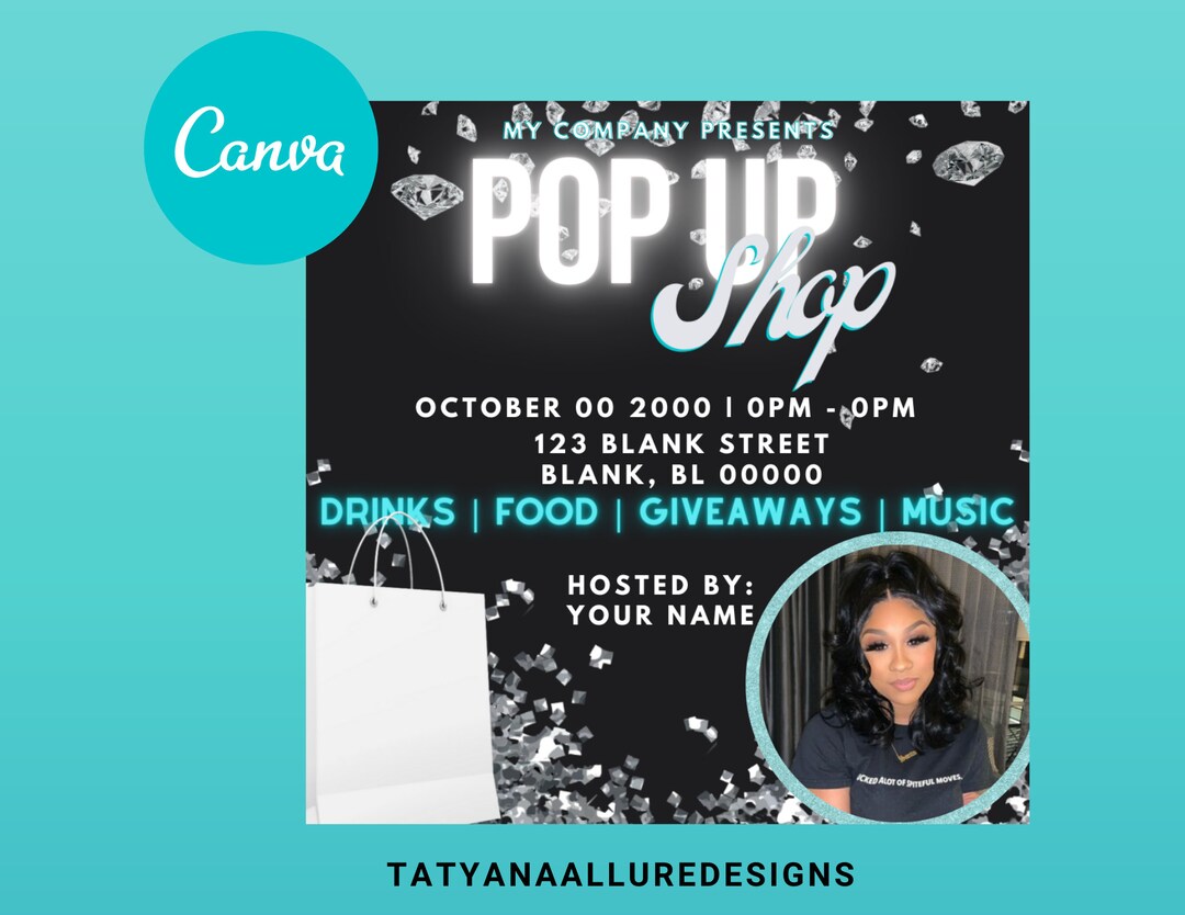 POP UP SHOP Flyer Sip and Shop Flyer Canva Flyer Beauty - Etsy