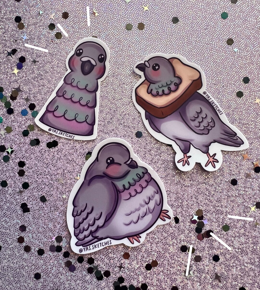 Pigeons Matte Vinyl Sticker Pack - Etsy