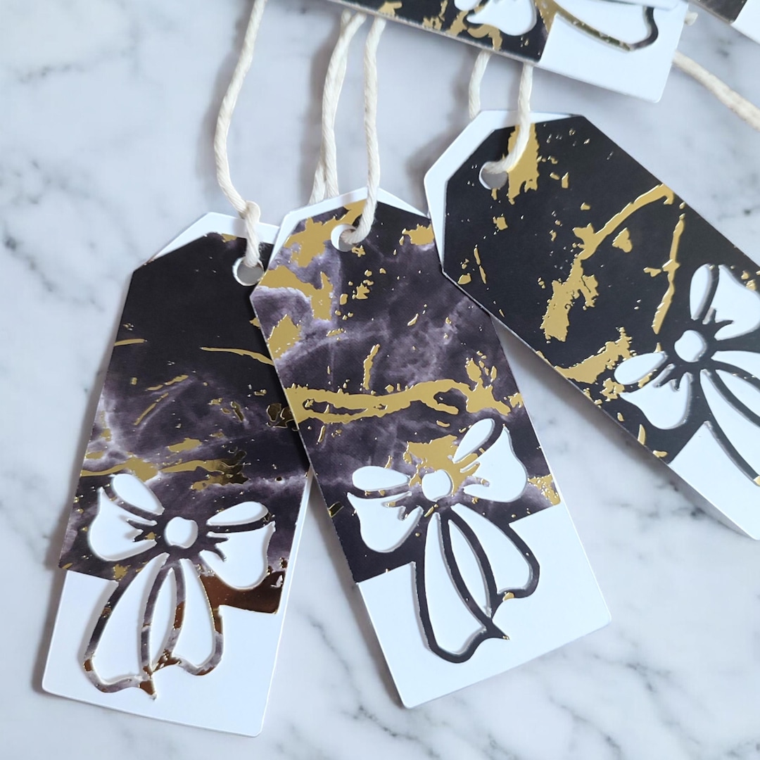 10/20/50 Gift Tags Marble Effect Double Layered Gift Tags With Hanging ...