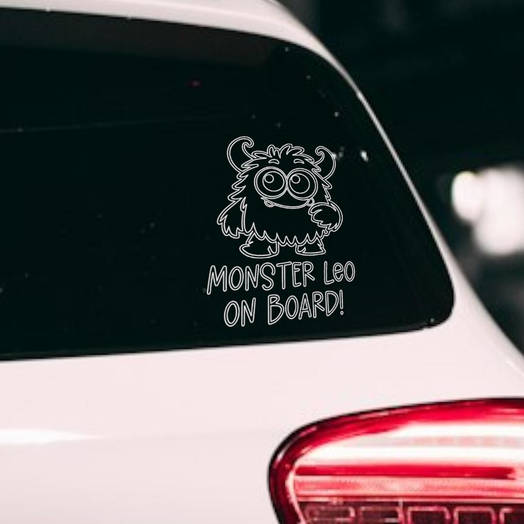 Personalized Monsters on Board Car Window Decals/ Bumper Stickers/ Car ...