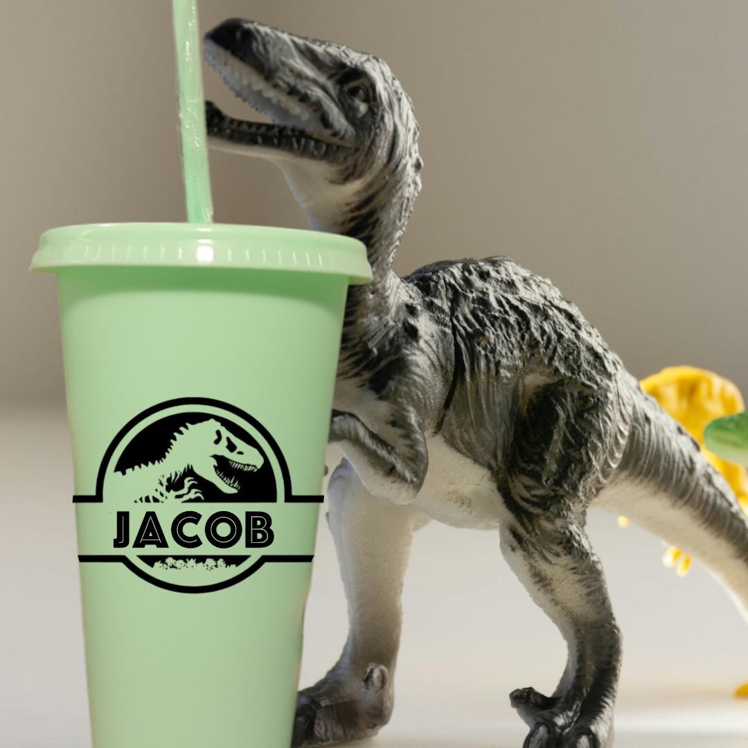 Personalized Jurassic World Dinosaur Cups in Various Colors - Etsy