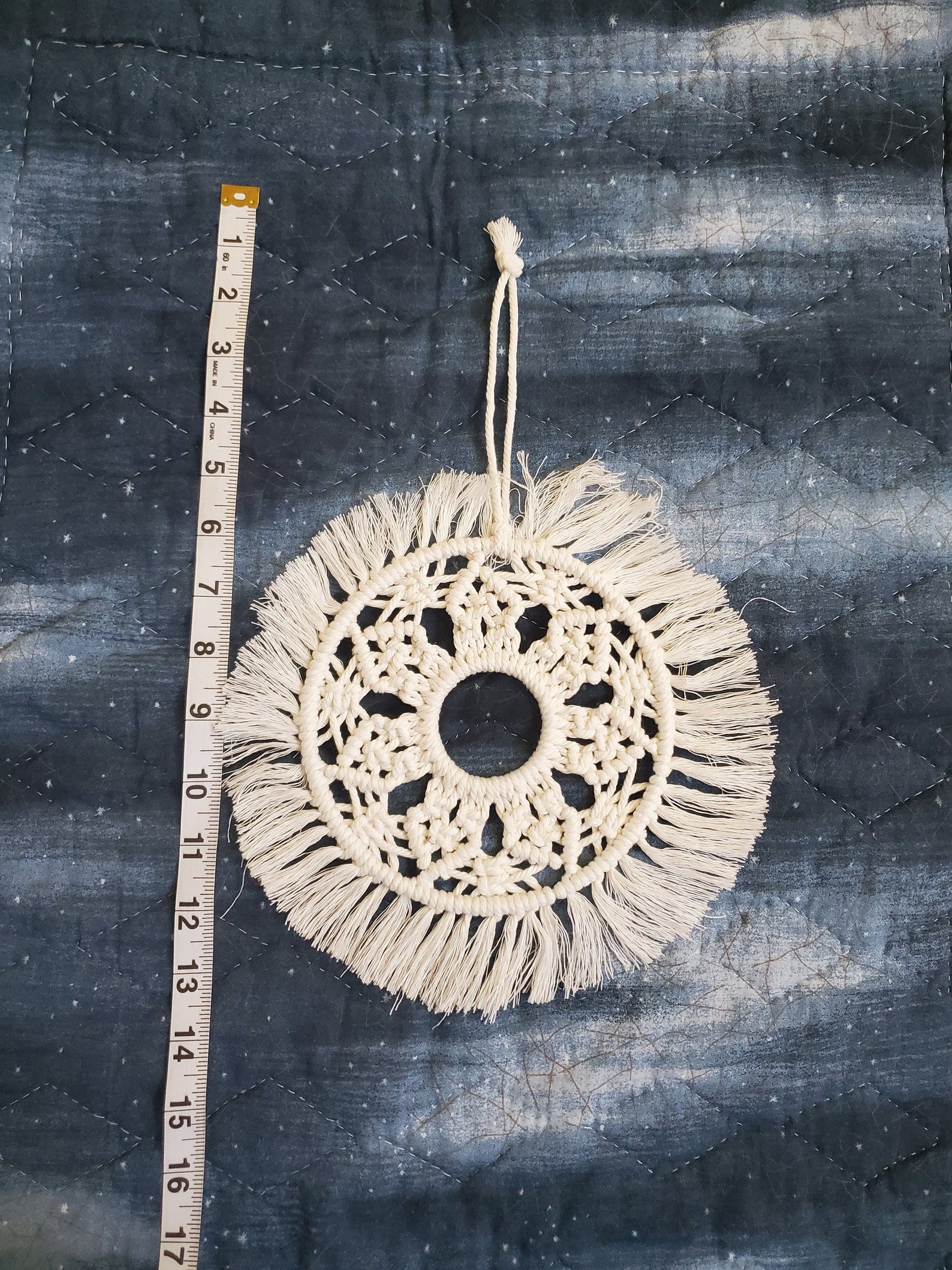 White Circular Macrame Wall Hanging - Etsy