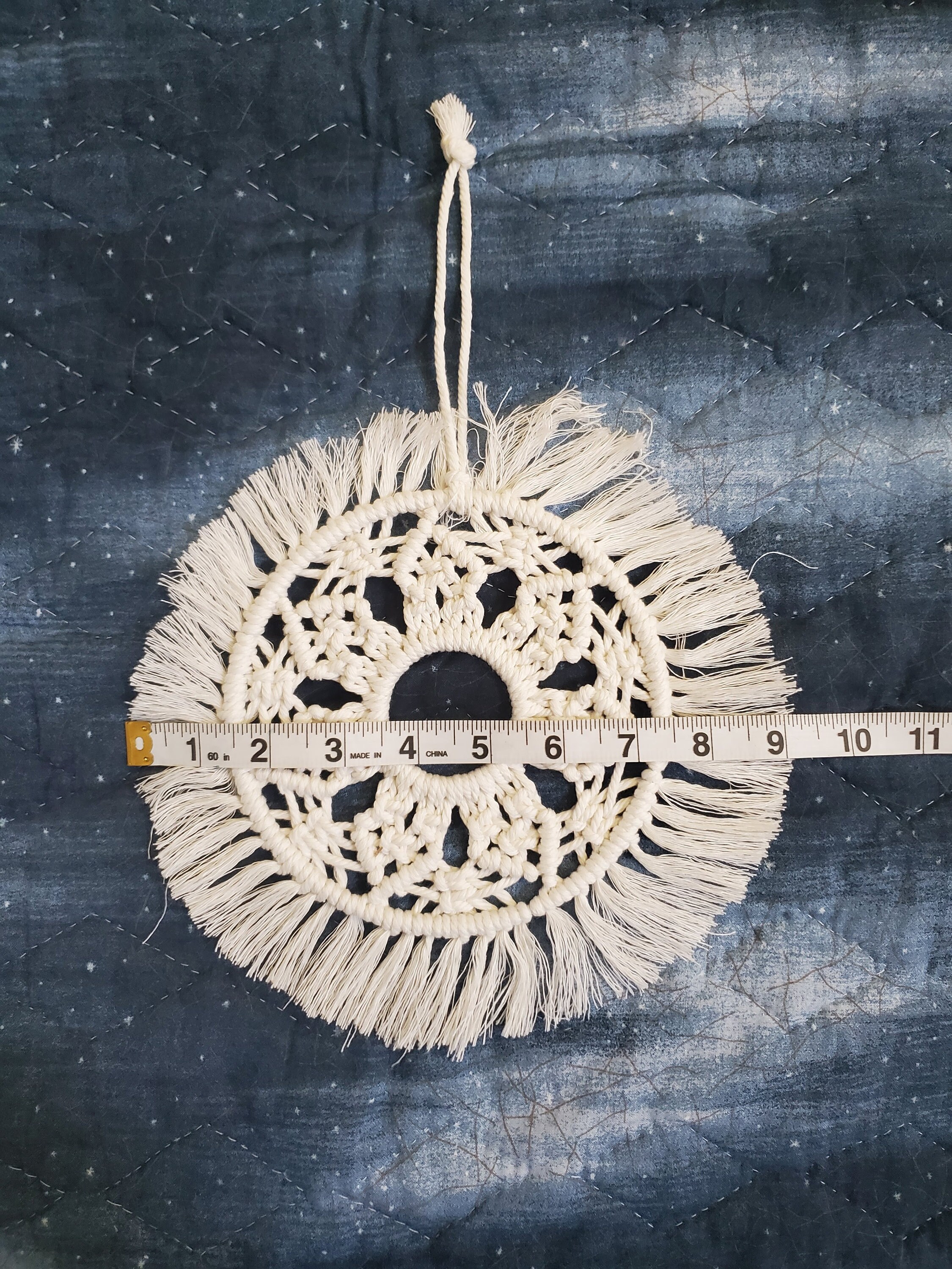 White Circular Macrame Wall Hanging - Etsy