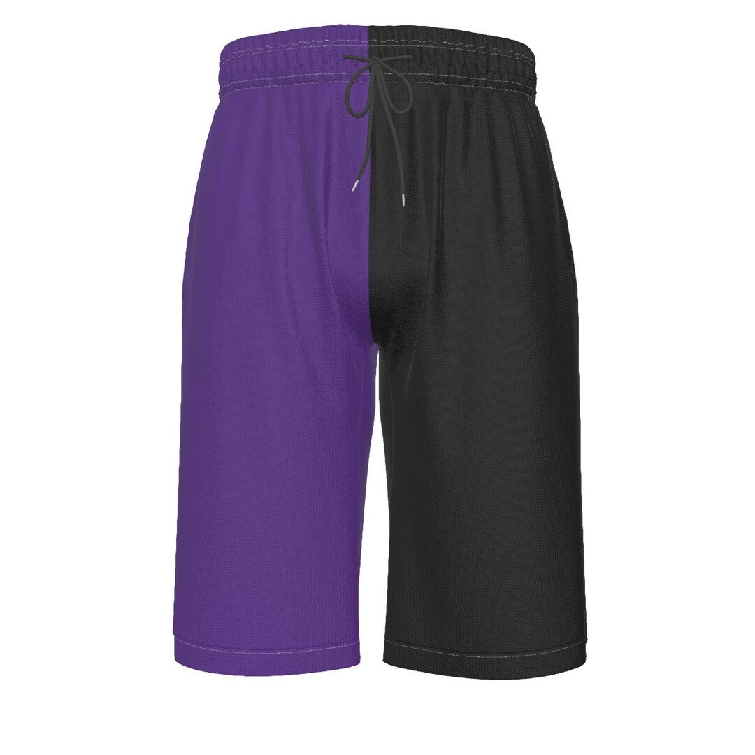 Purple and White Two Color Split Men's Over-the-knee Shorts - Etsy