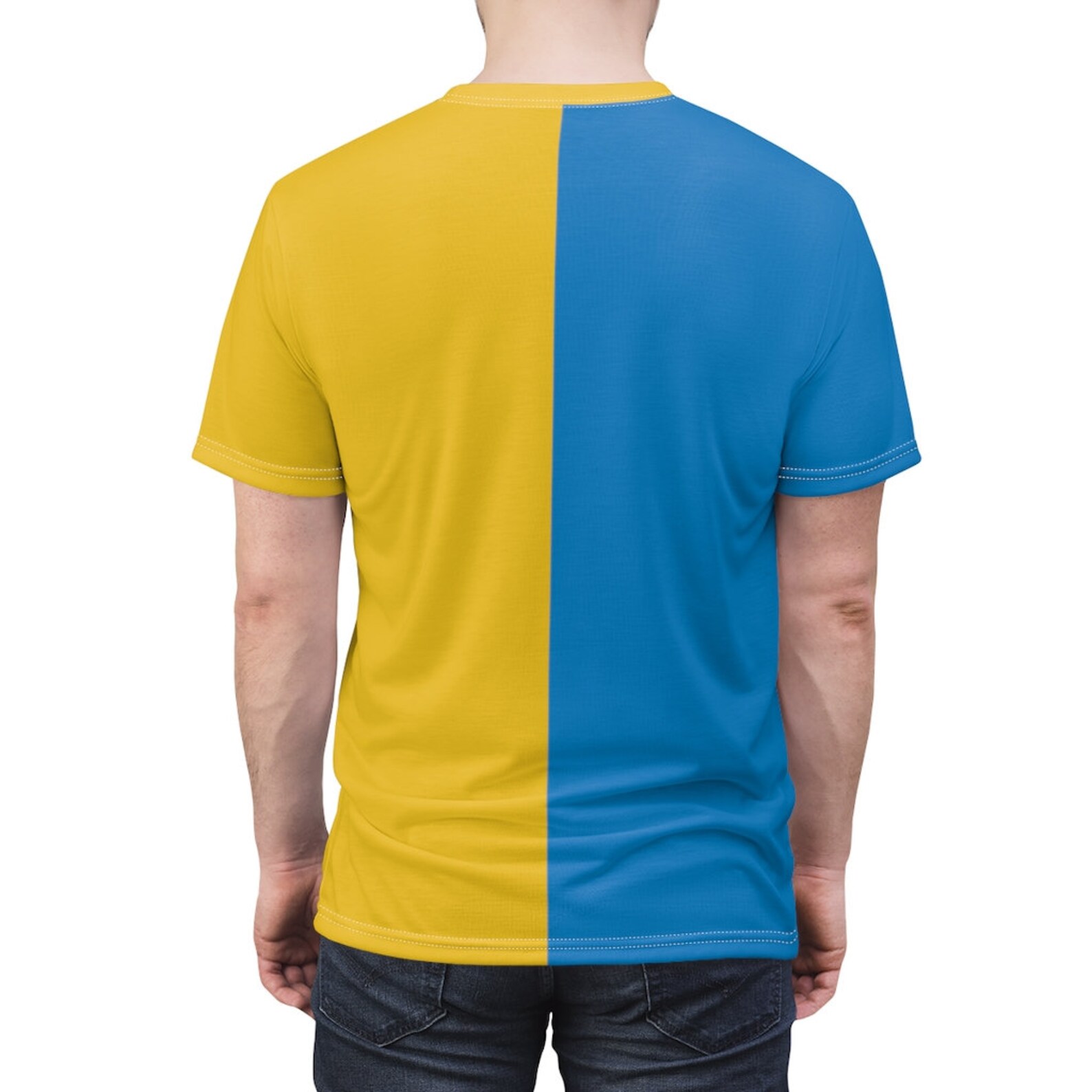 Blue &yellow Los Angeles Two Tone Adult Split Tee Half and Half - Etsy