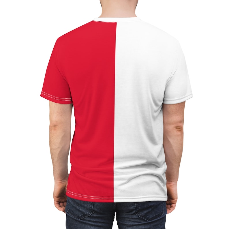 Half Red & Half White Adult Split Tee Two Tone Half and Half Shirt - Etsy