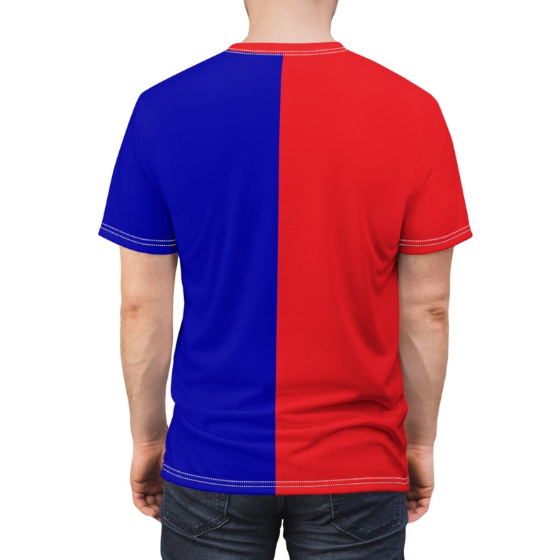 Super Hero Shirt Half Red & Half Royal Blue Adult Split Tee Half and ...