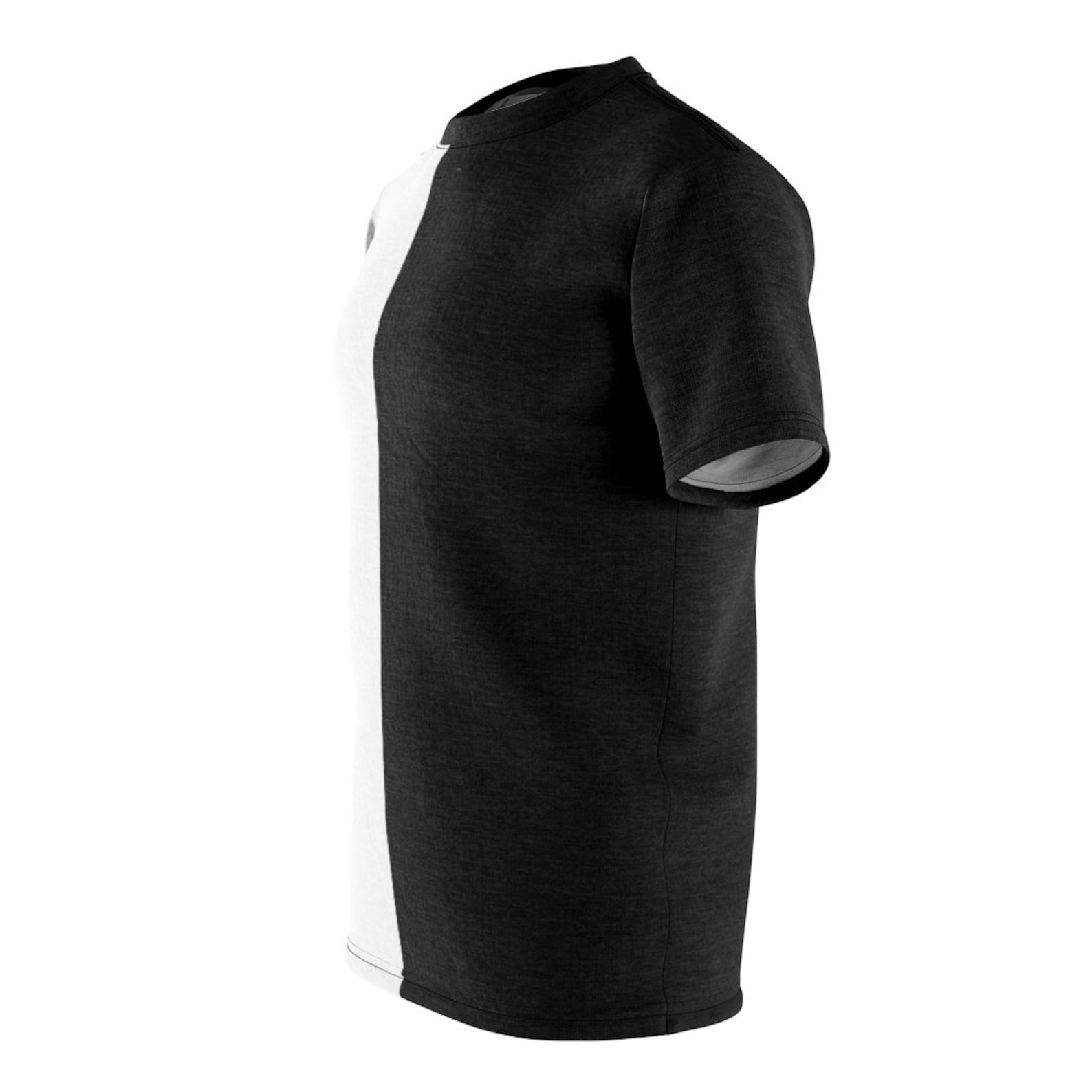 Half Black Half White Shirt Unisex Two Color Split T-shirt White ...
